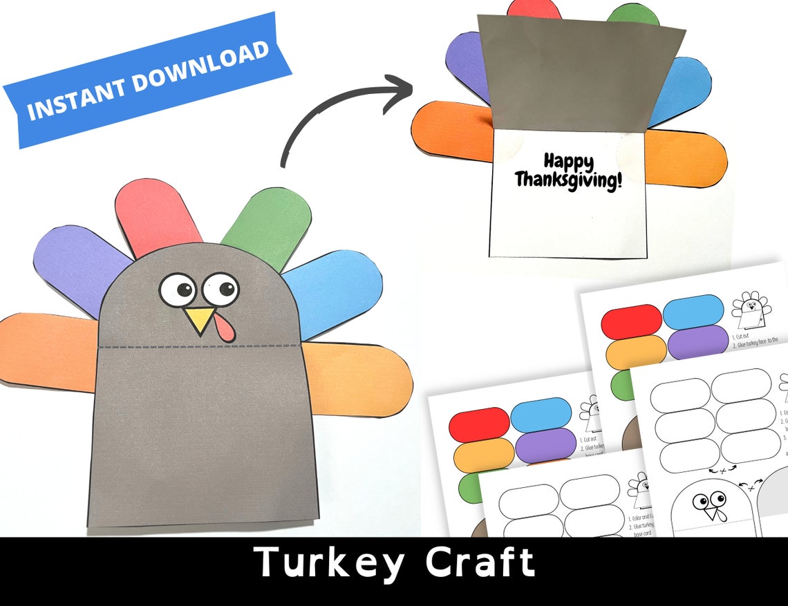 Build a Turkey Printable Kids Craft - Etsy