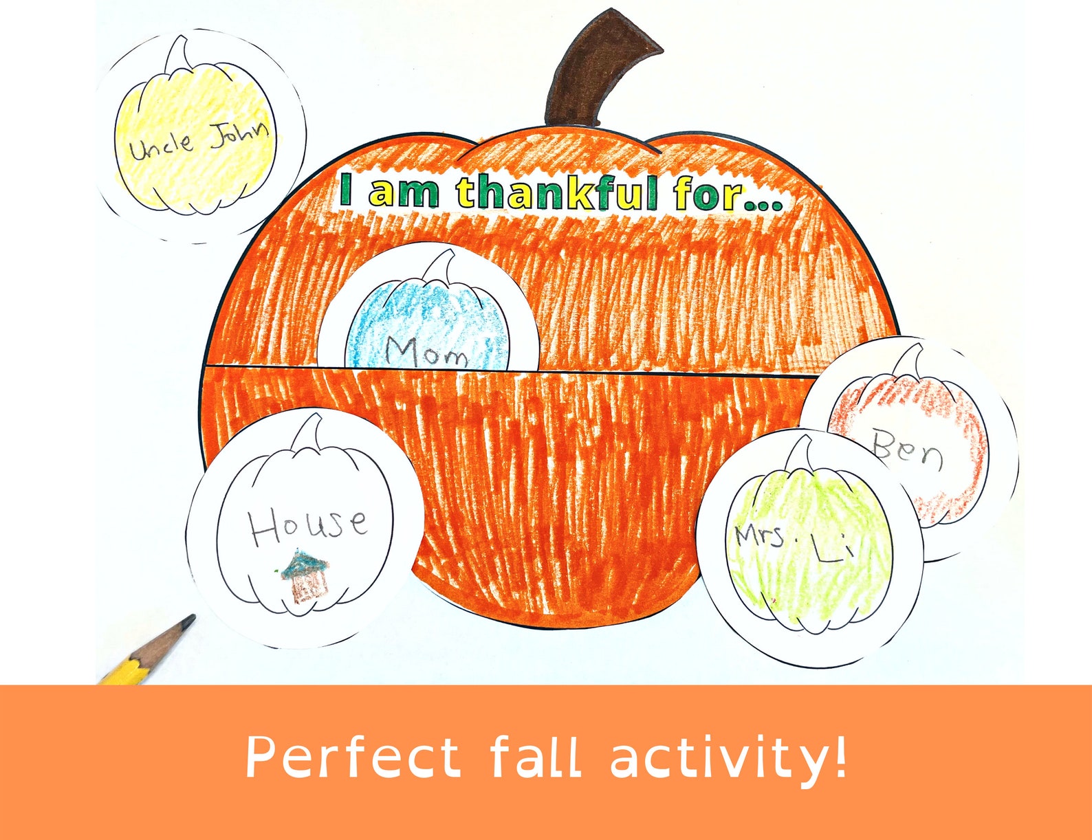 Fall Pumpkin Craft for Kids Thankfulness Activity - Etsy