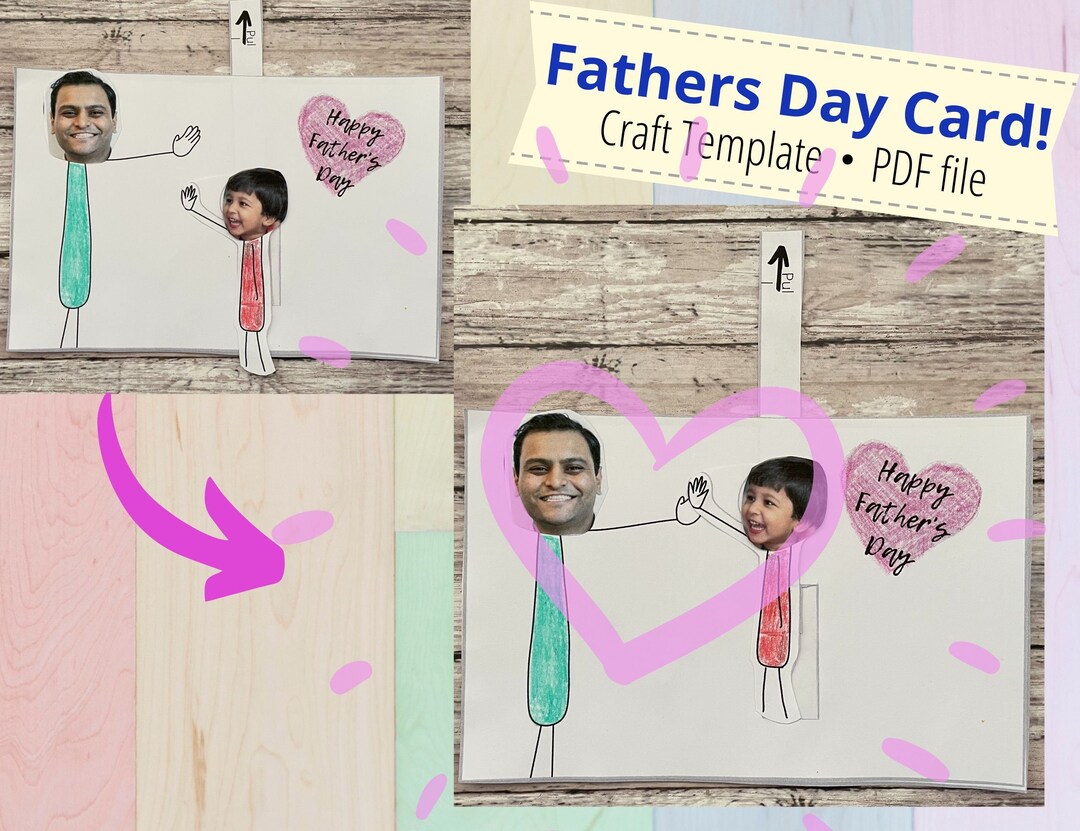 Father's Day Craft for Kids, Funny Fathers Day Card, DIY, Printable ...