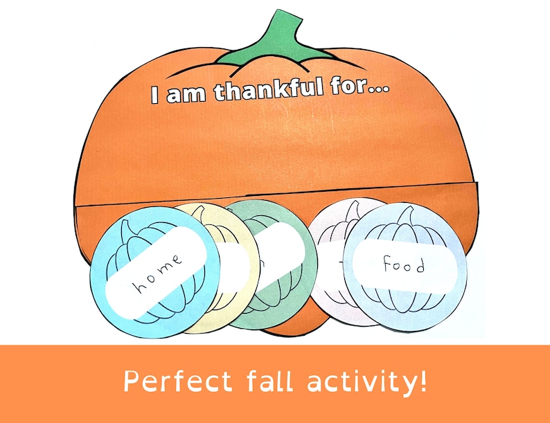 Fall Pumpkin Craft for Kids, Thankfulness Activity, Thanksgiving Craft ...