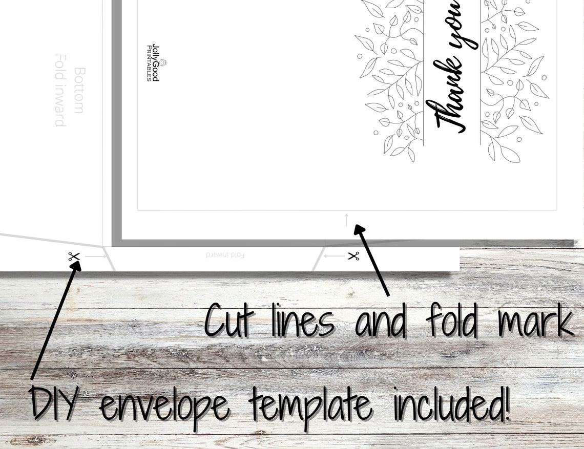 DIY Thank You Card, Printable Thank You Card, Coloring Page, INSTANT ...