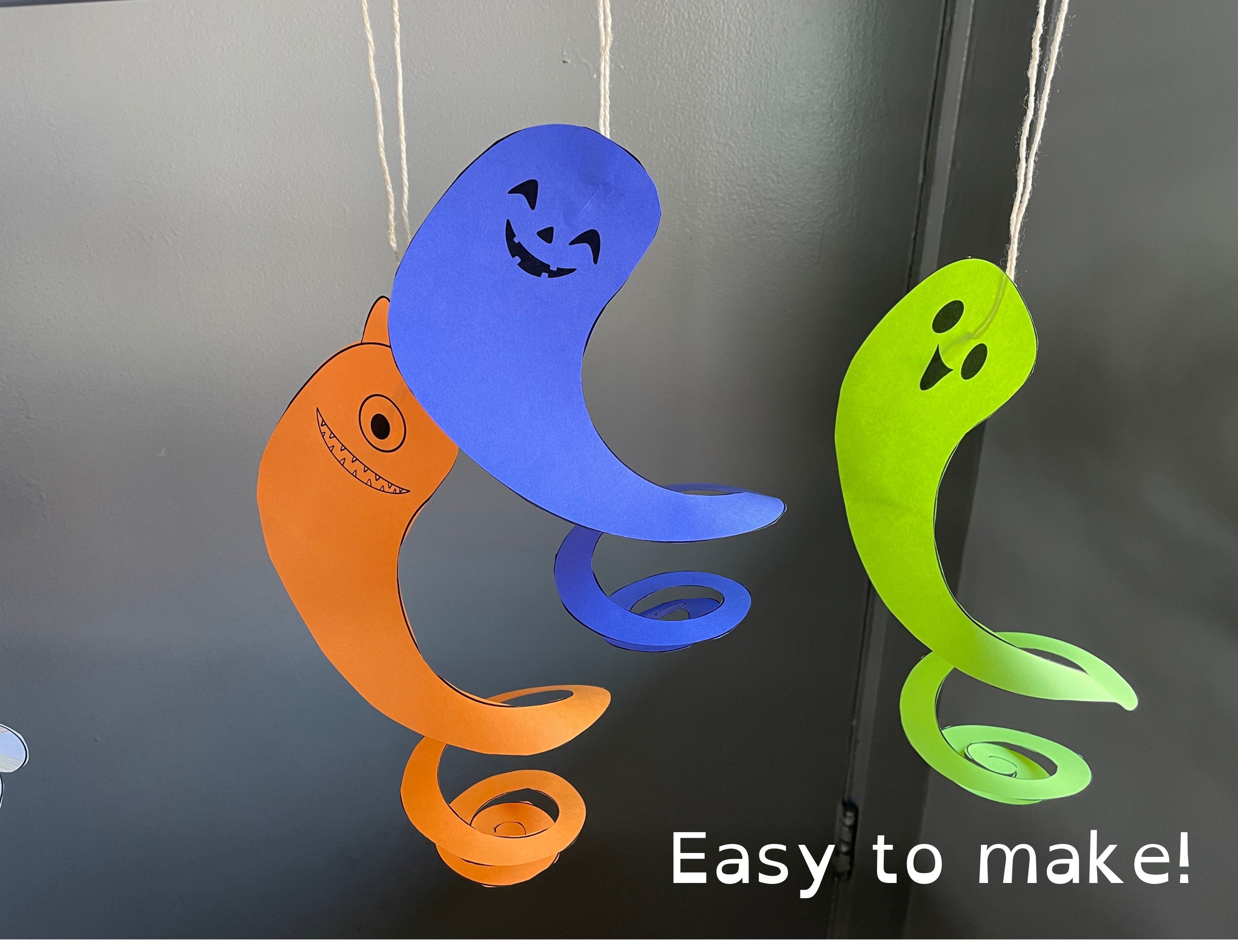 Halloween Kids Craft, Printable Hanging Monster Craft - Etsy