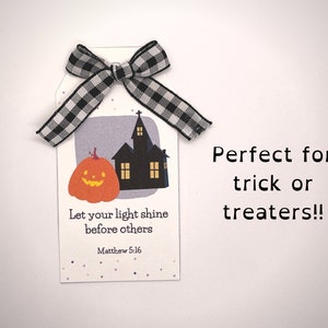 Halloween Gift Tags With Bible Verse, Trick or Treat Tags, Let Your ...