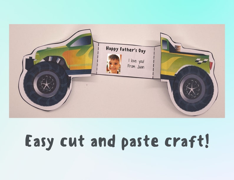 Happy Fathers Day Printable DIY Card for Kids, Fathers Day Craft ...