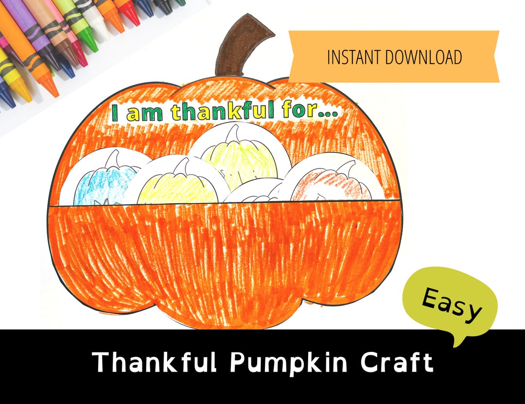 Fall Pumpkin Craft for Kids Thankfulness Activity - Etsy