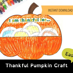 Fall Pumpkin Craft for Kids Thankfulness Activity - Etsy