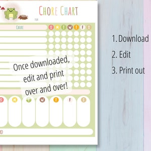 Kids Chore Chart, Responsibility Chart, Printable Routine Checklist ...