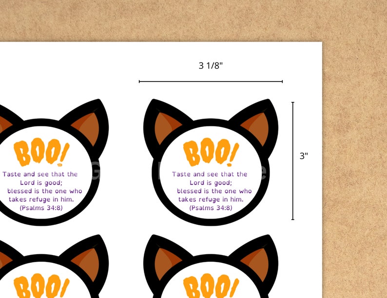 Halloween Cat Pumpkin Gift Tag With Bible Verse - Etsy