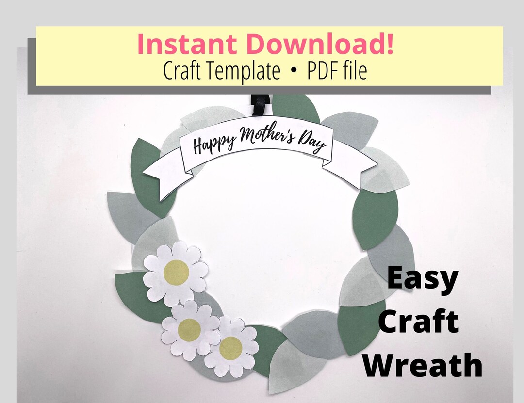 Happy Mother's Day Wreath Paper Craft Printable, Gift for Moms From ...