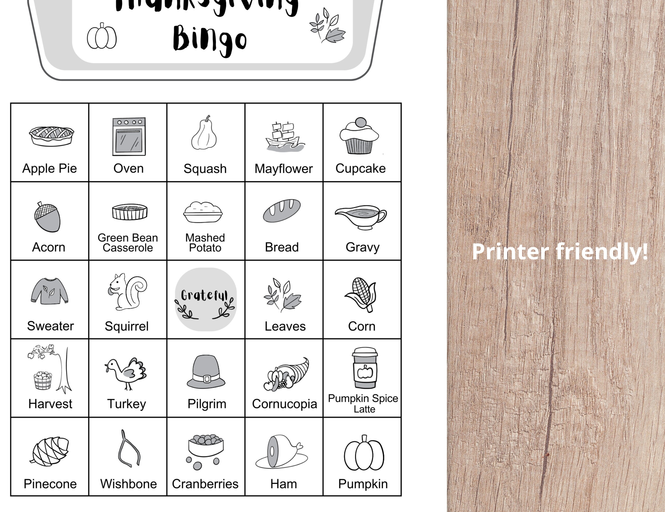 Thanksgiving Bingo, 40 Unique Bingo Cards, Thanksgiving Games and ...