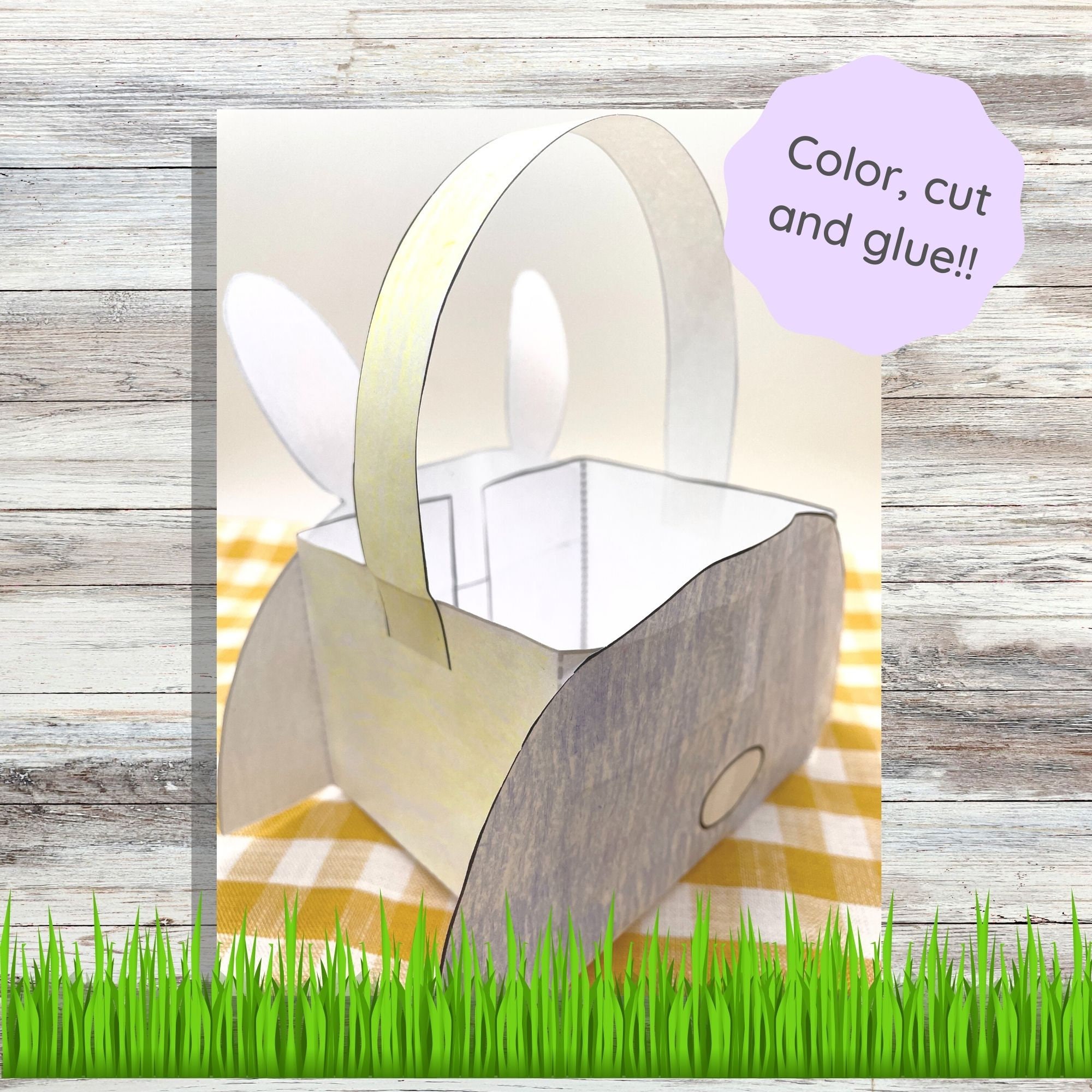 Easter Craft for Kids, Printable Egg Basket Craft Template, Easter ...
