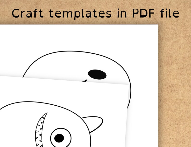 Halloween Kids Craft, Printable Hanging Monster Craft - Etsy