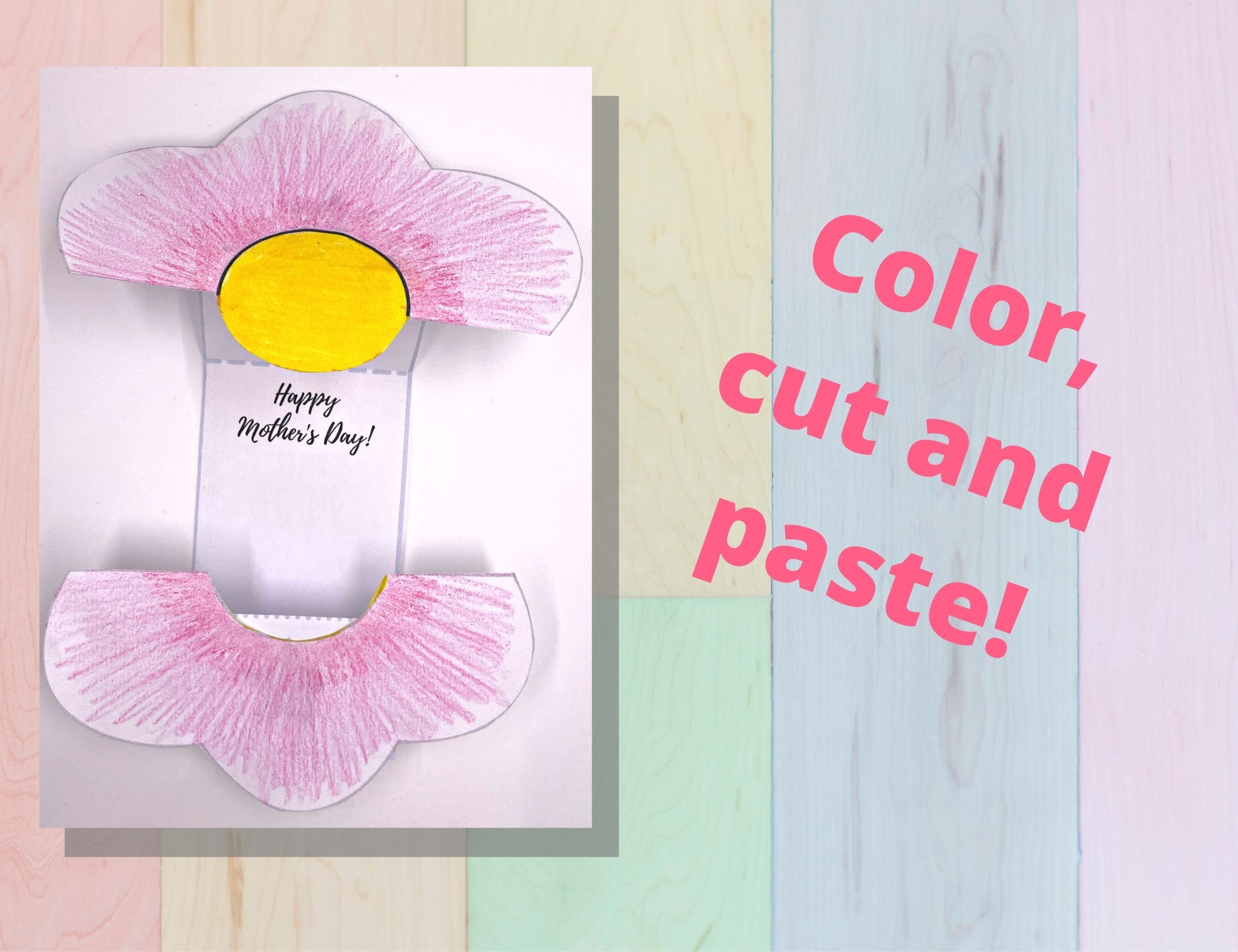 Mother's Day Craft, Gift for Mom Flower Craft From Kids, INSTANT ...