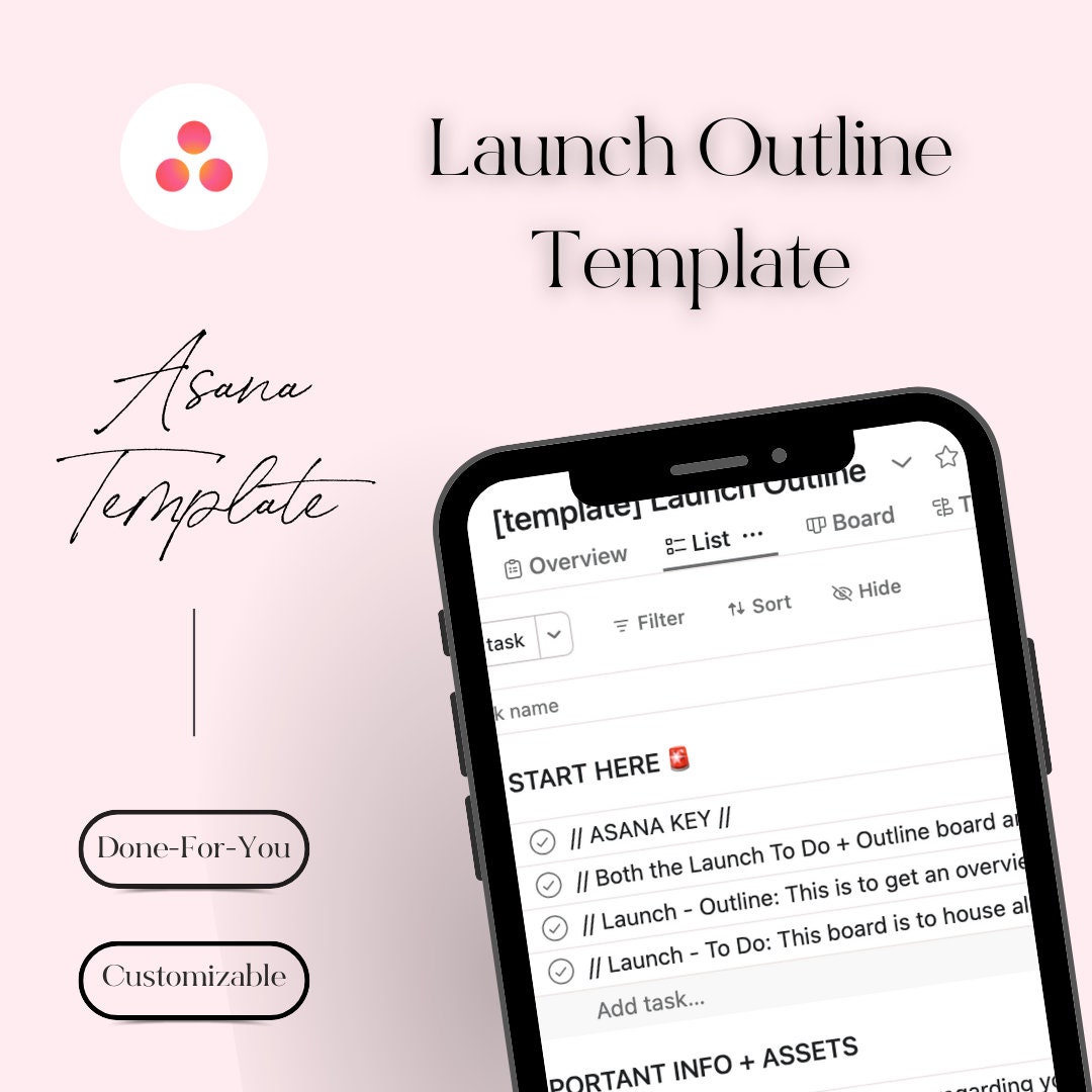 Launch Outline - Asana Project Board Template for Asana Project ...