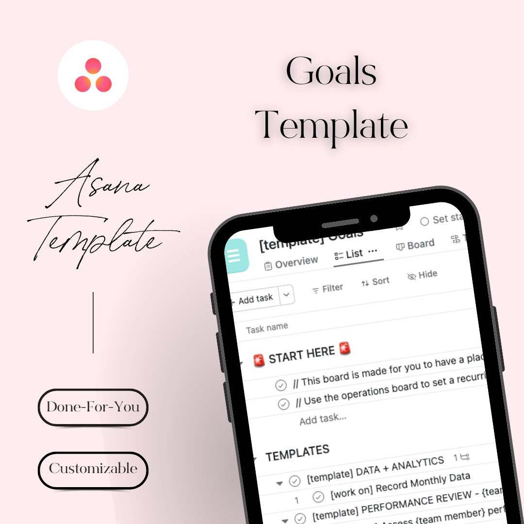 Goals - Asana Project Board Template for Asana Project Management ...