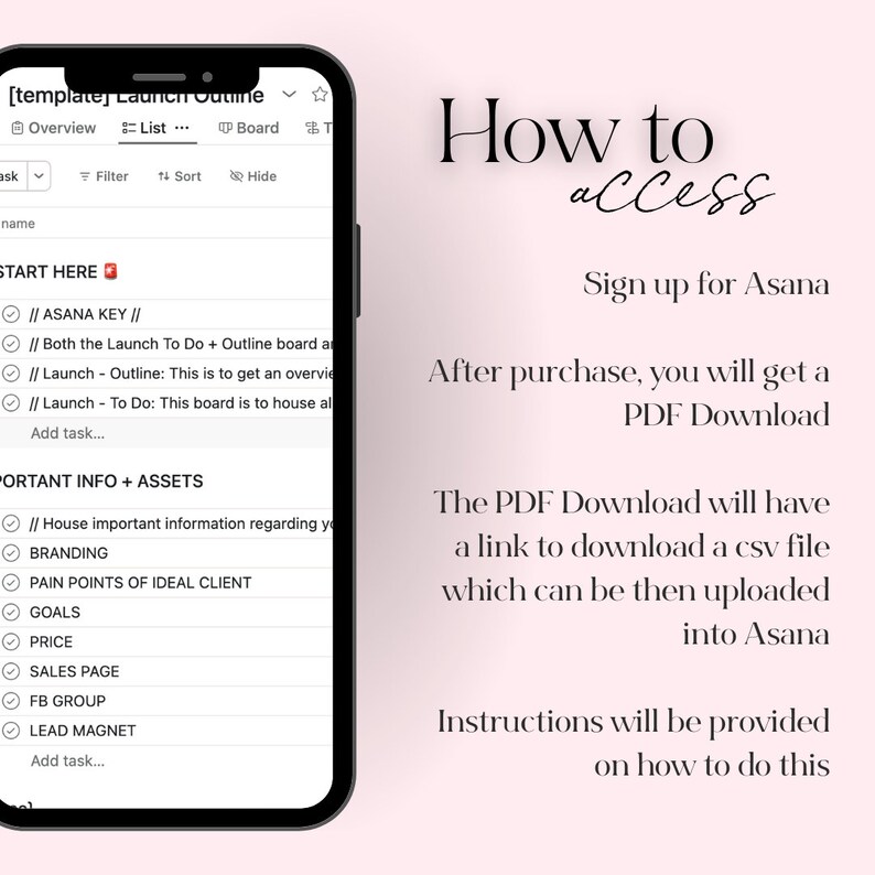 Launch Outline - Asana Project Board Template for Asana Project ...