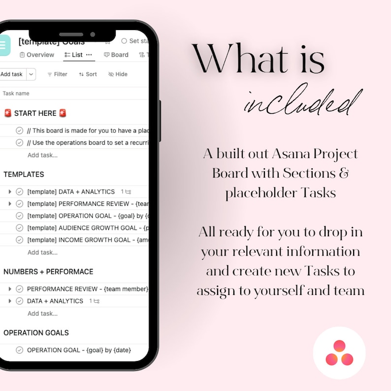 Goals Asana Project Board Template for Asana Project Management ...