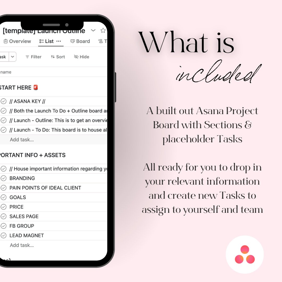 Launch Outline Asana Project Board Template for Asana Project ...