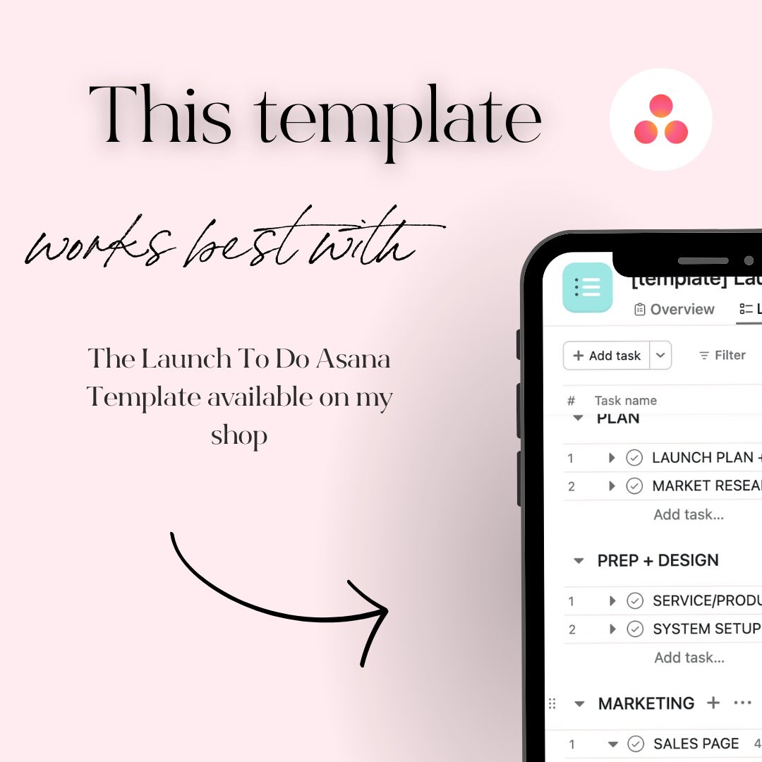 Launch Outline - Asana Project Board Template for Asana Project Management Software - Etsy
