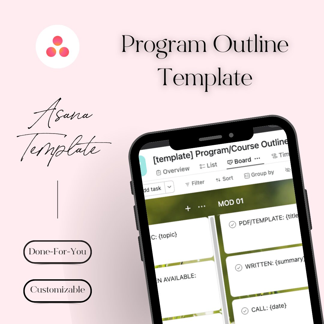 Program/course Outline - Asana Project Board Template for Asana Project ...