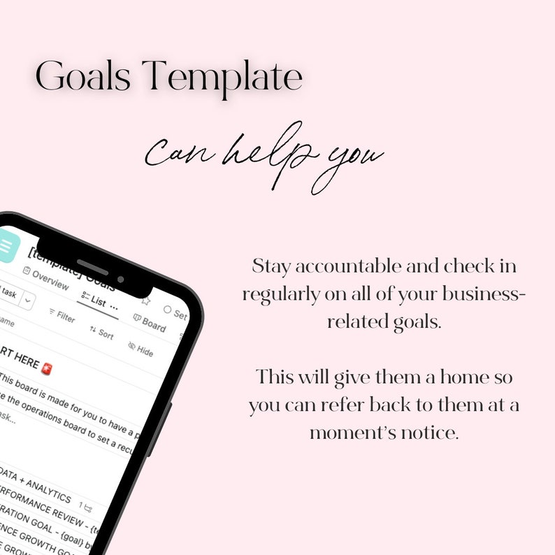 Asana Goals Project Board Template: Business Management (digital ...