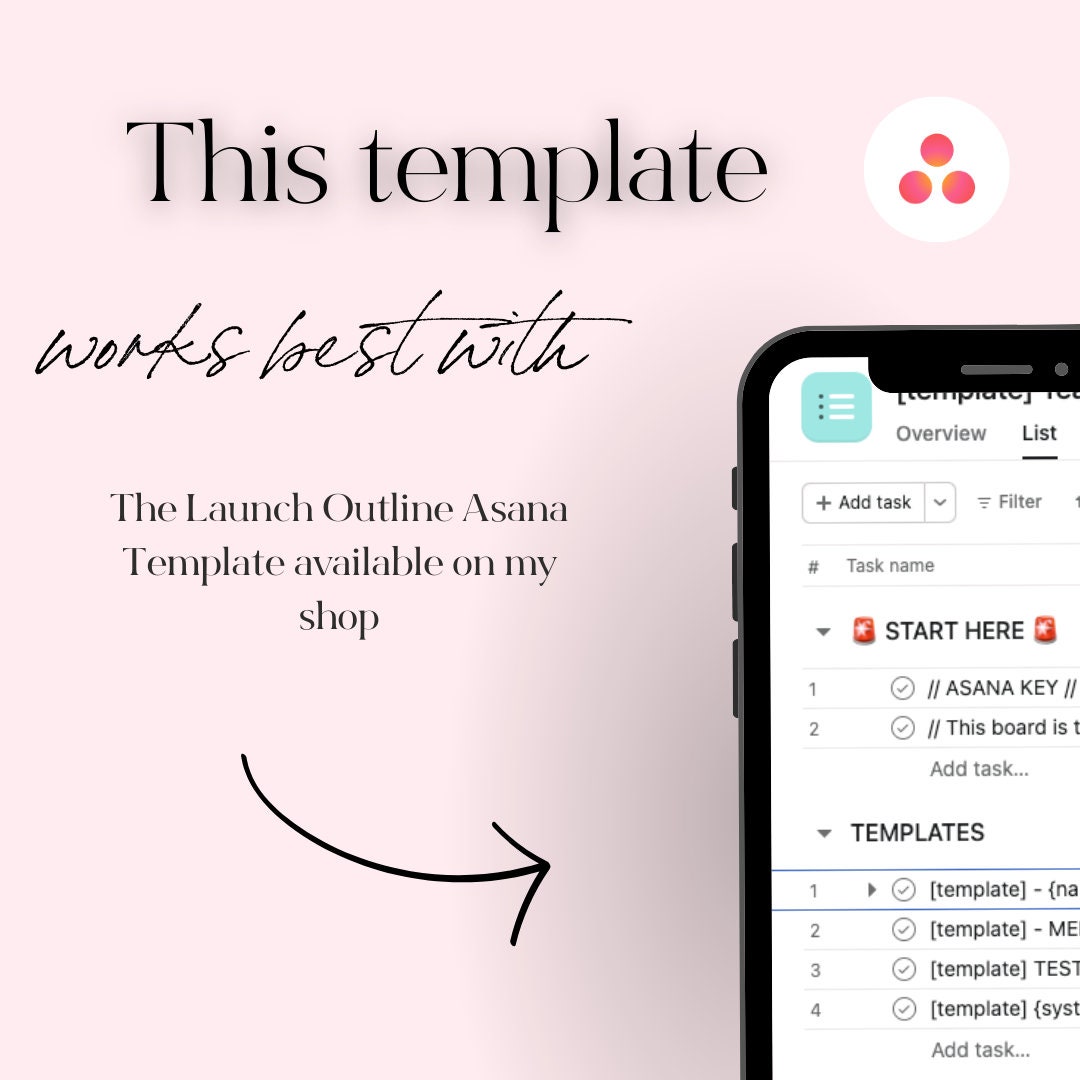 Launch to Do Asana Project Board Template - Etsy