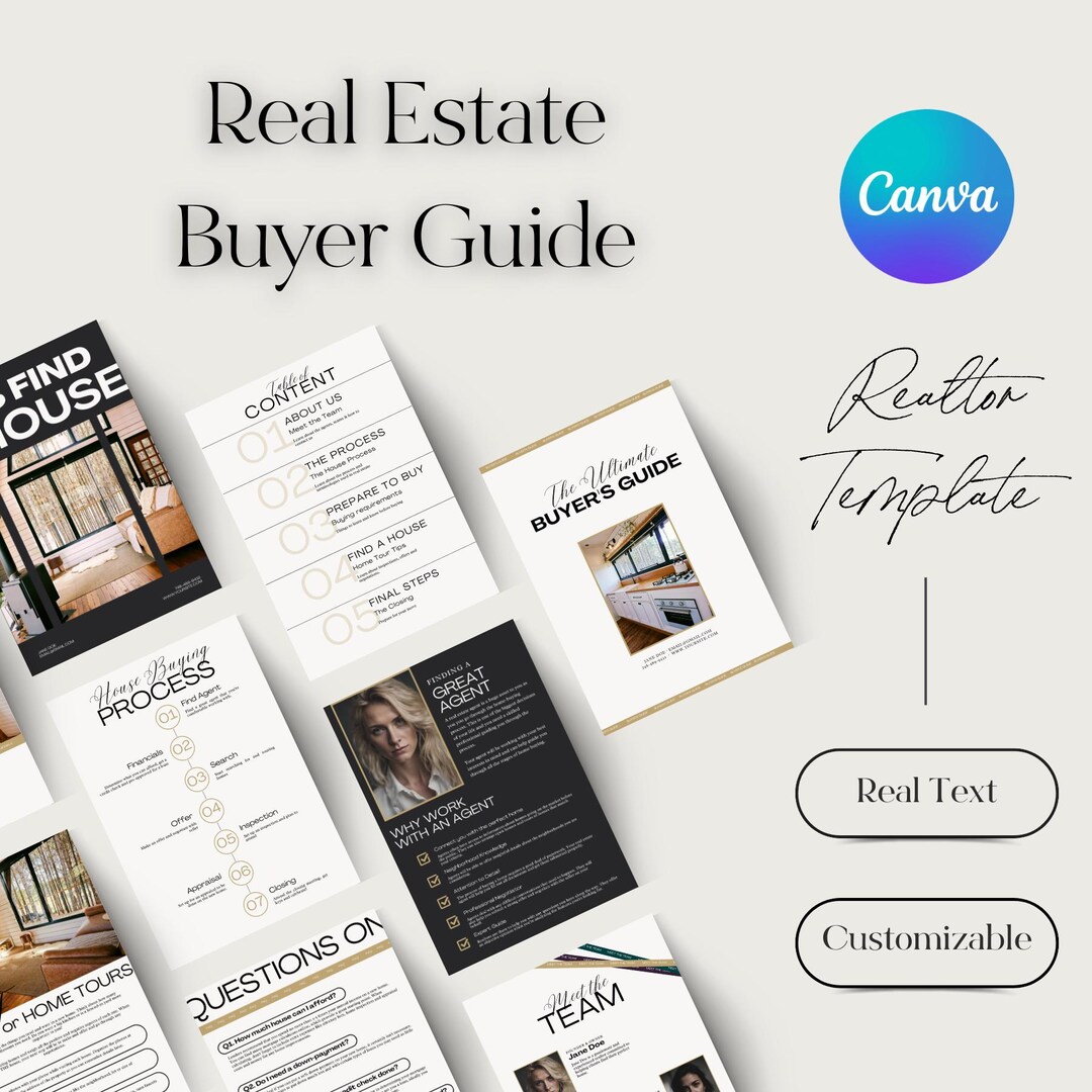 Realtor Buyers Guide Canva Template | Customizable Real Estate Sellers ...
