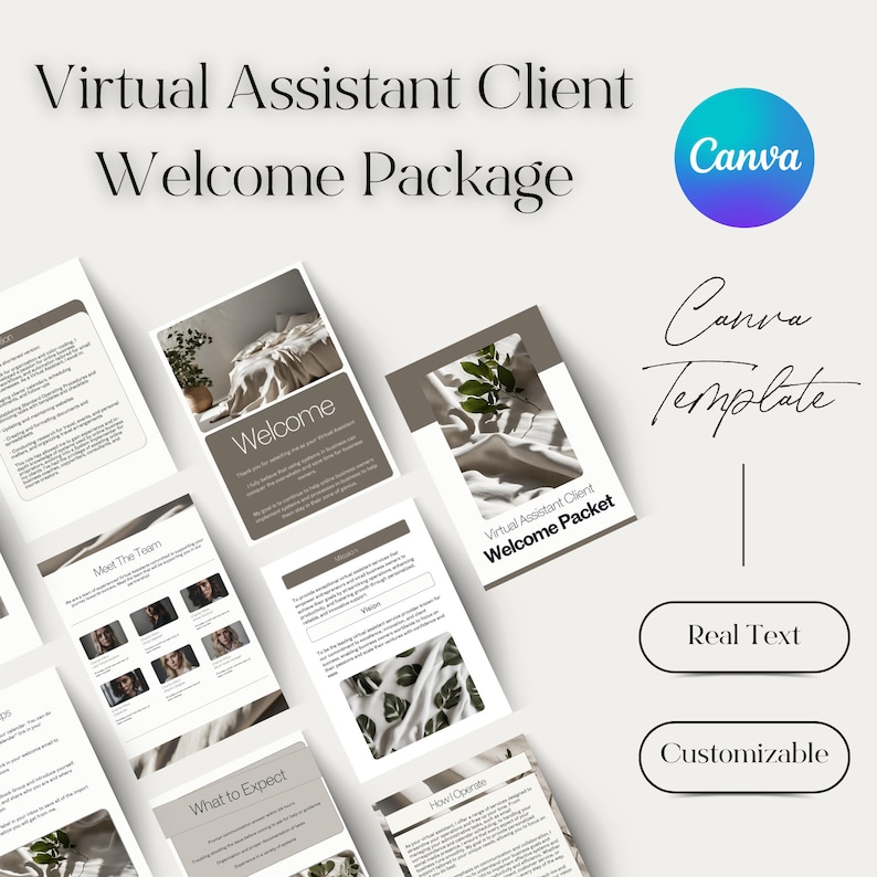 Virtual Assistant Client Welcome Pack Template - Customizable Canva ...