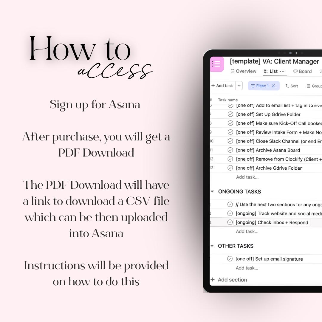 Asana Contractor Template Bundle: Construction Business Organizer ...