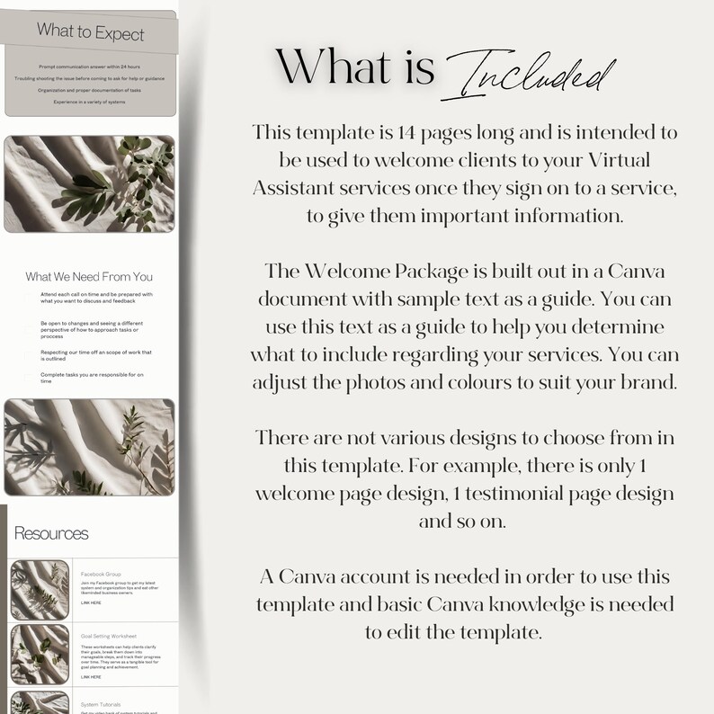 Virtual Assistant Client Welcome Pack Template - Customizable Canva ...