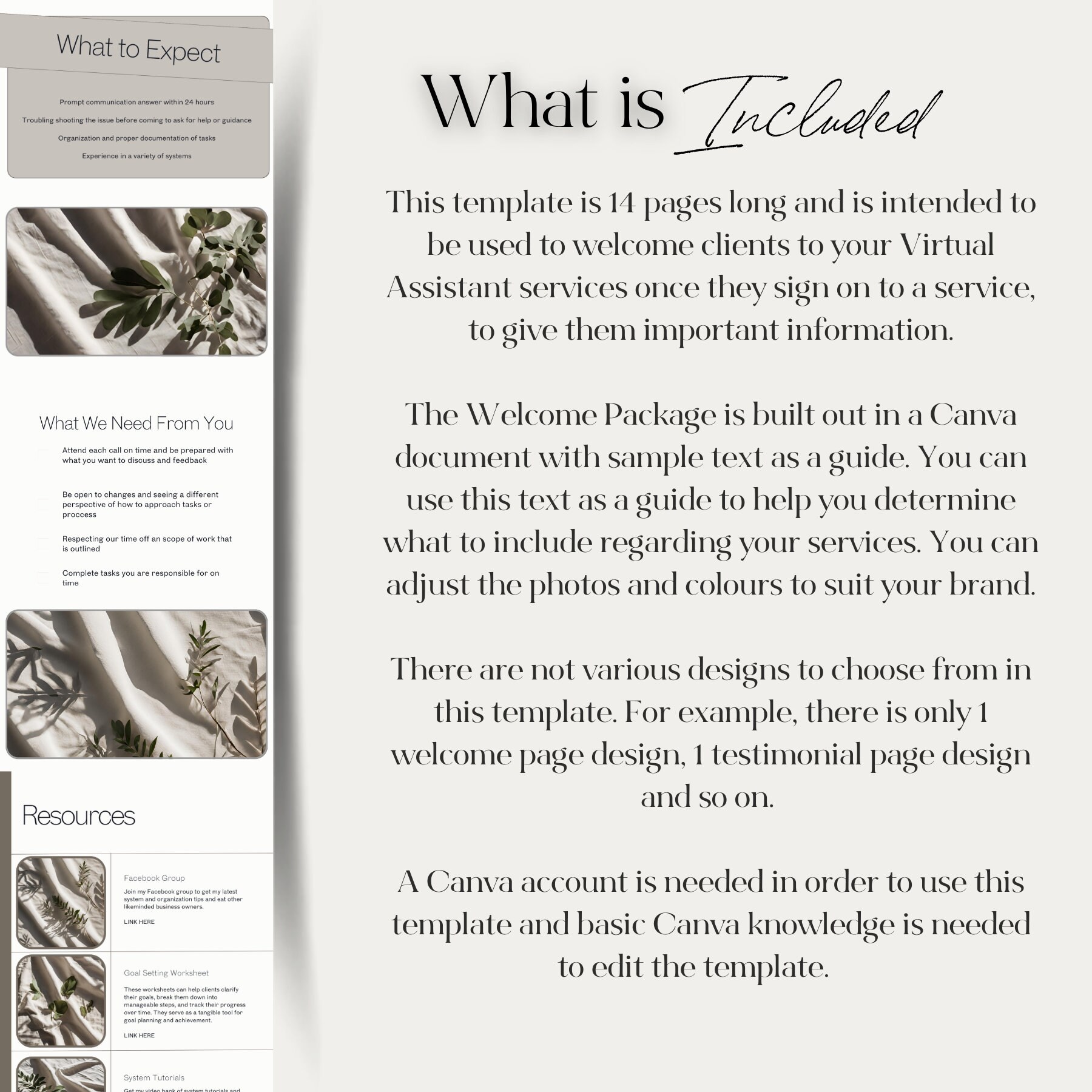 Virtual Assistant Client Welcome Pack Template - Customizable Canva ...