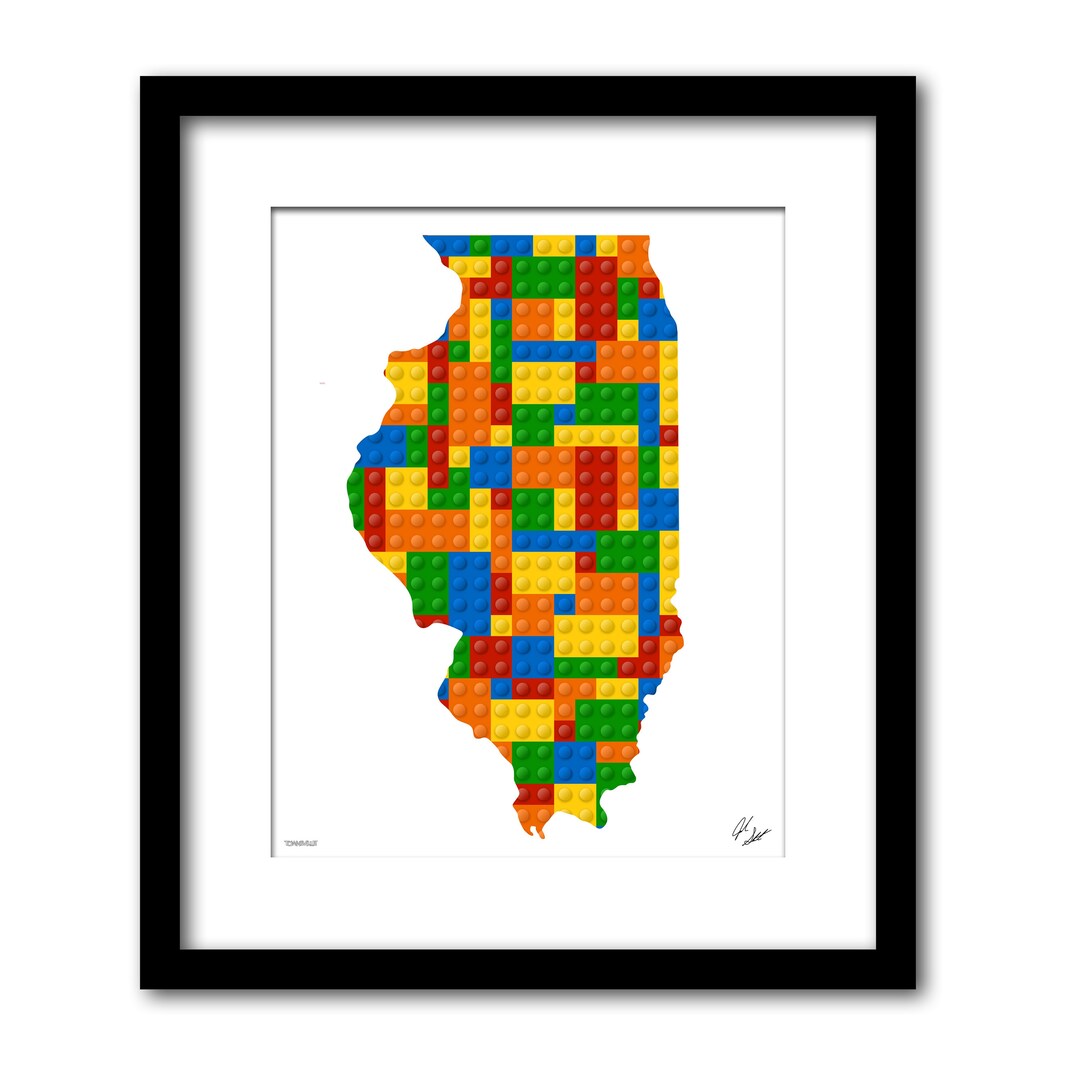 Illinois Block Wall Art - Etsy