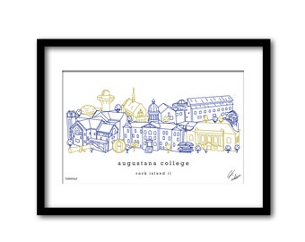 Augustana College Map 8x10 Print, Physical Print Augie Map, Augustana ...