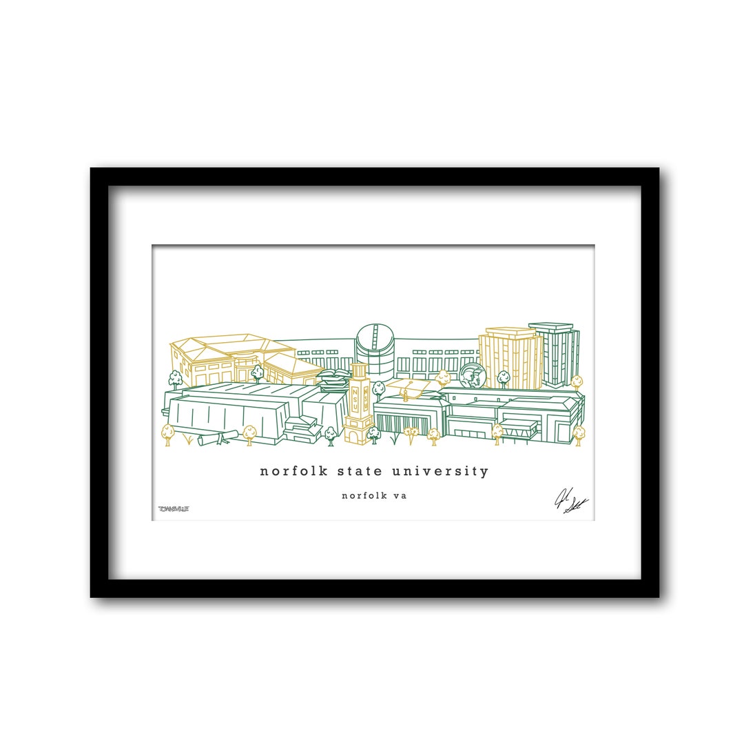 Norfolk State University Campus Illustration Graduation Gift - Etsy