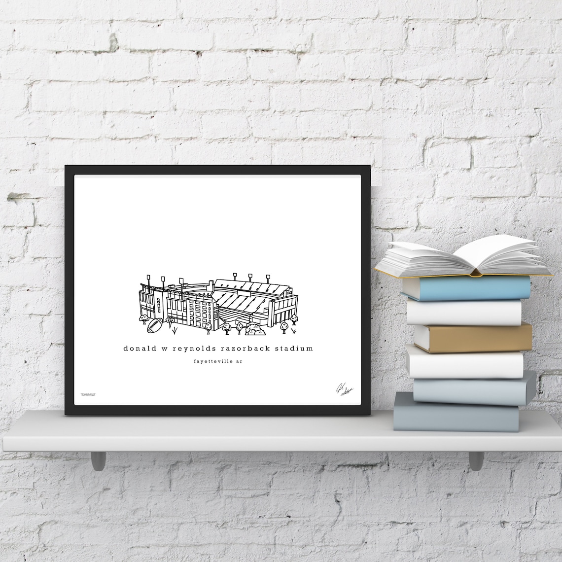 Razorback Stadium Illustration Stadium Gift Wall Art - Etsy
