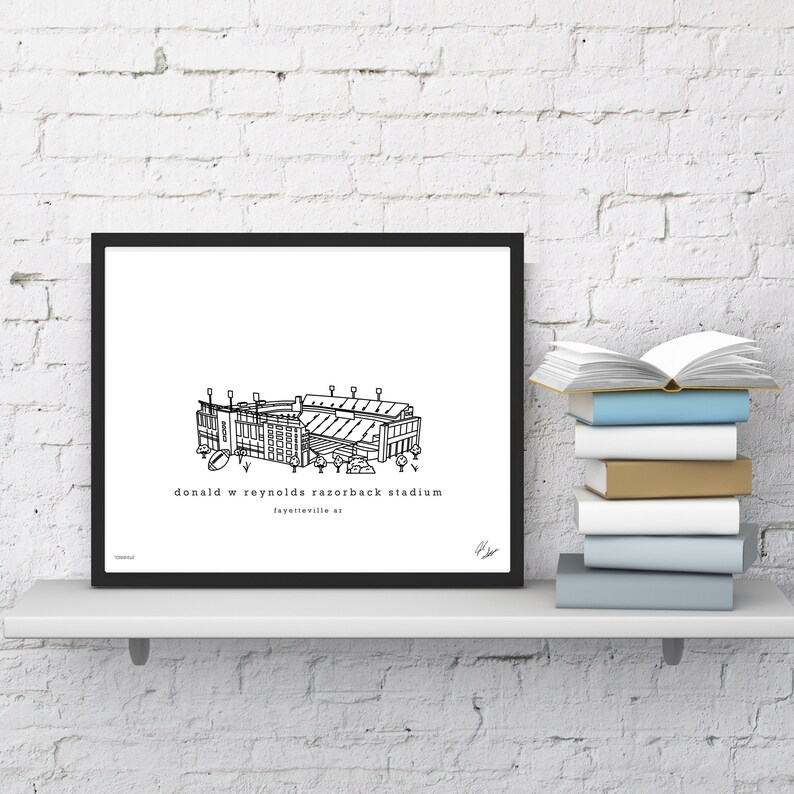 Razorback Stadium Illustration Stadium Gift Wall Art - Etsy