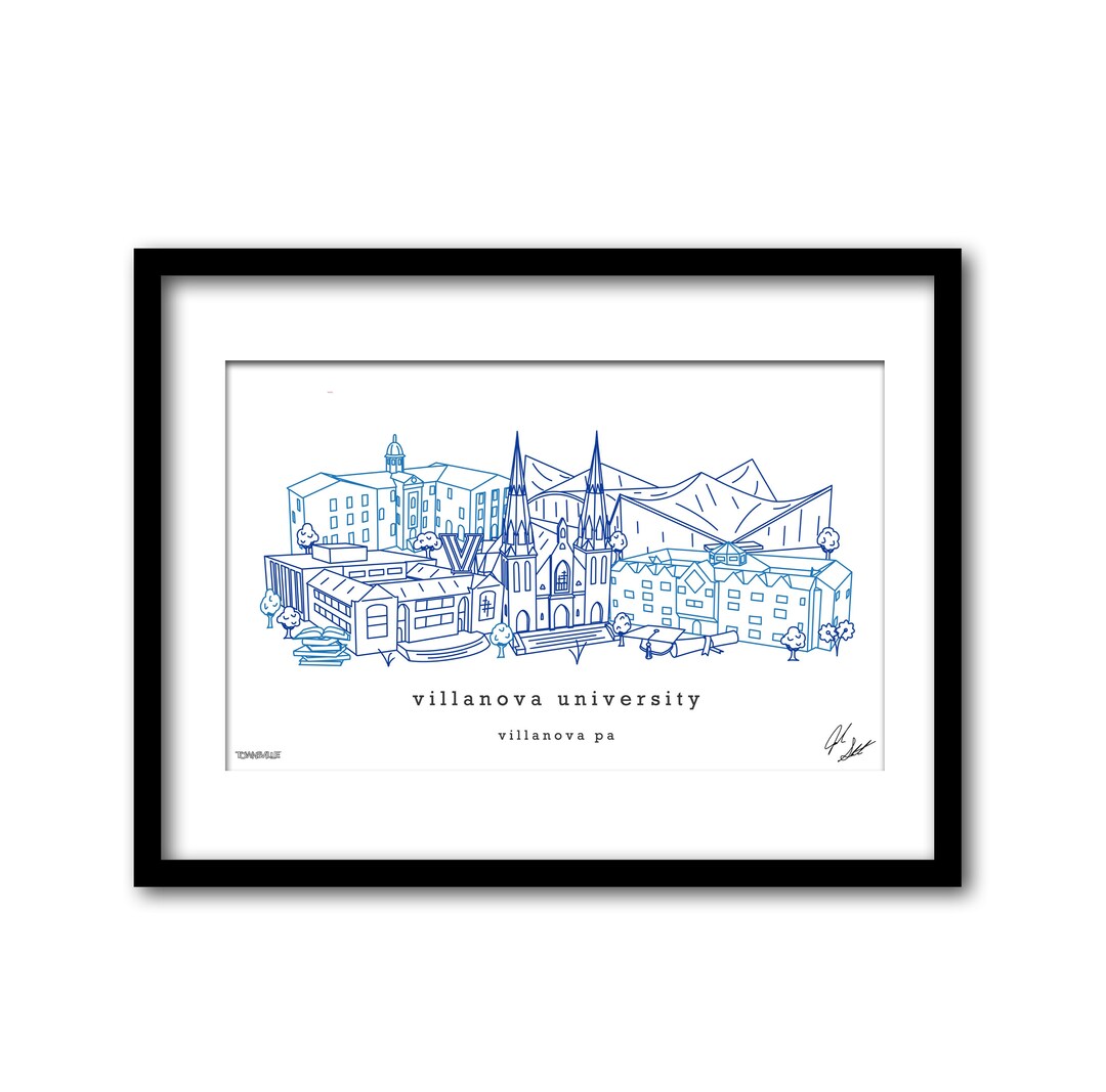 Villanova Campus Illustration Graduation Gift Wall Art - Etsy