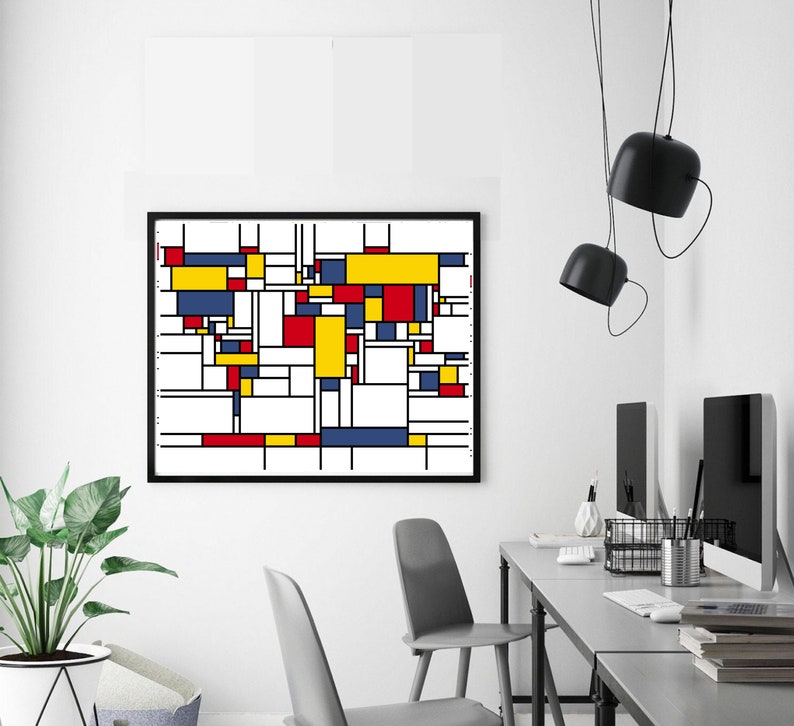 The World Piet Mondrian Wall Art - Etsy
