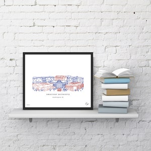 American University Campus Illustration Graduation Gift Wall Art - Etsy