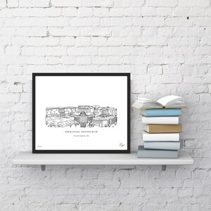 American University Campus Illustration Graduation Gift Wall Art - Etsy