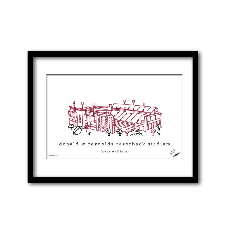 Razorback Stadium Illustration Stadium Gift Wall Art - Etsy