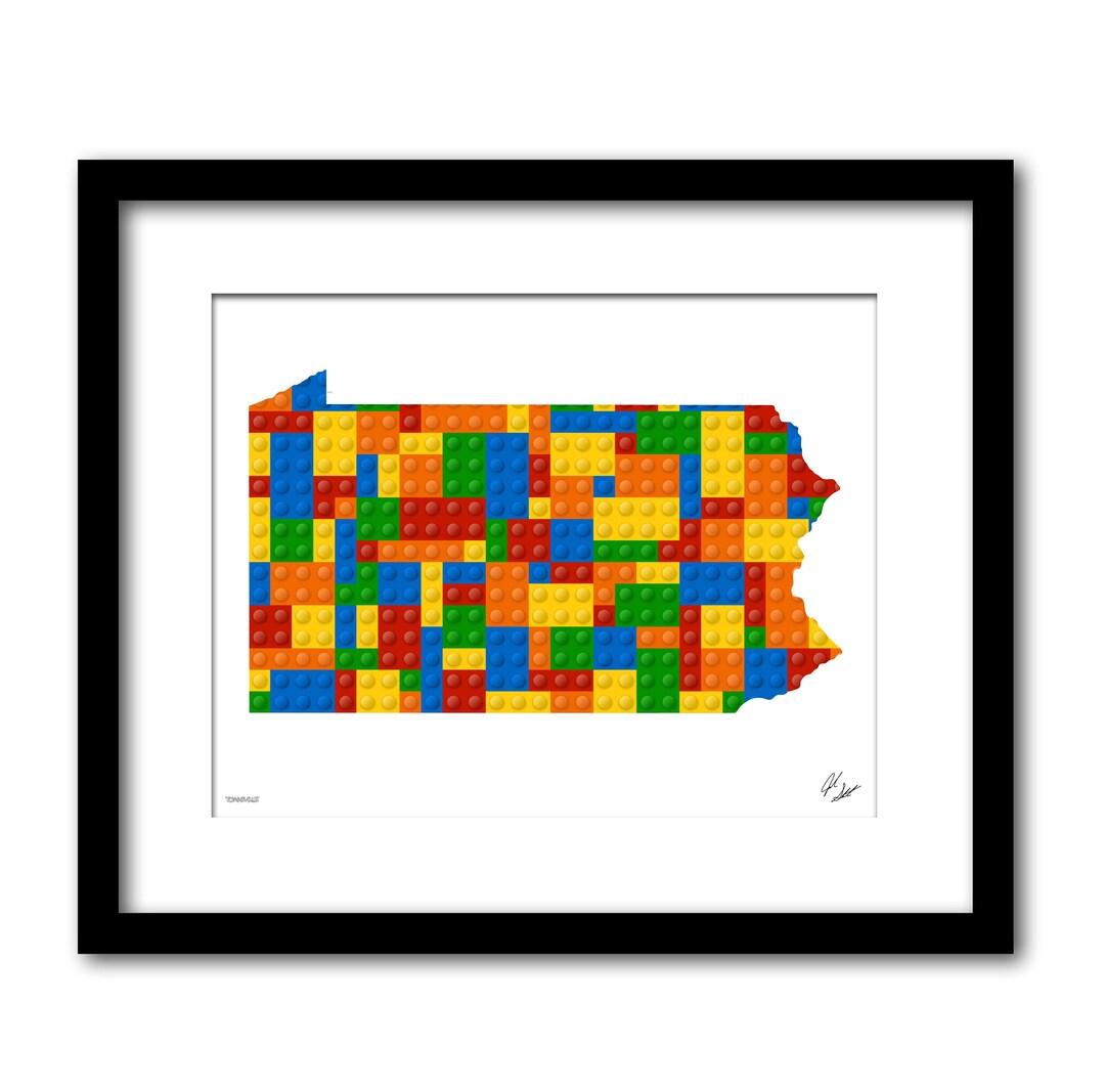 Pennsylvania Block Wall Art - Etsy
