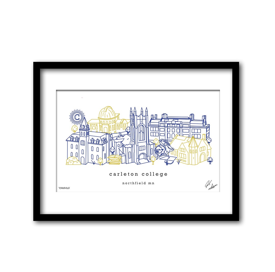 Carleton College Campus Illustration Graduation Gift Wall Art - Etsy