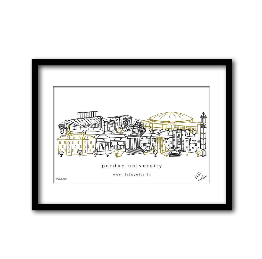 Purdue University Campus Illustration Graduation Gift Wall Art - Etsy