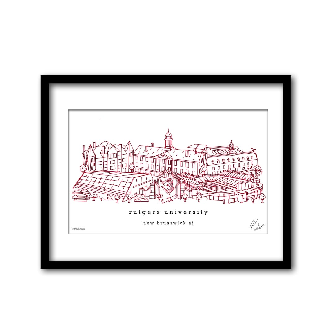 Rutgers University Campus Illustration Graduation Gift Wall Art - Etsy