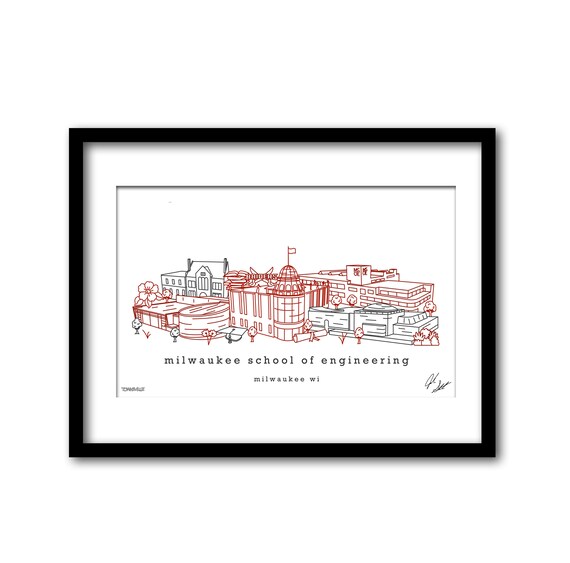 MSOE Campus Illustration Graduation Gift Wall Art - Etsy