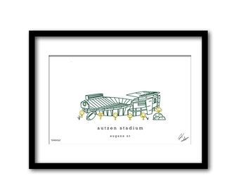 Autzen Stadium Art - Etsy