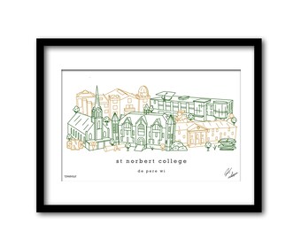 St. Norbert College Map Print, St.norbert Map, St. Norbert Art Print ...
