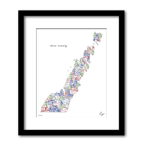 Door County Map Wall Art - Etsy