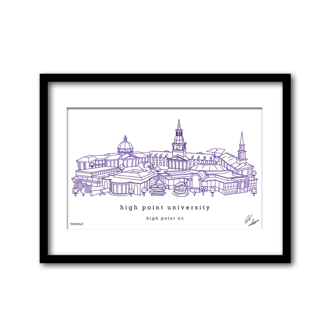High Point University Campus Illustration Graduation Gift Wall Art - Etsy
